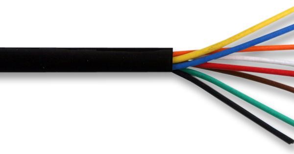 24AWG 8-Core Data Cable, 100mtrs/roll, black (24VDC) ,Cable OD: 6.08mm