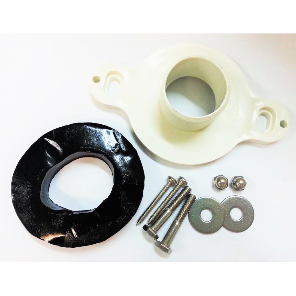 PVC FLANGE, RUBBER GASKET, FLUSHING VALVE SET