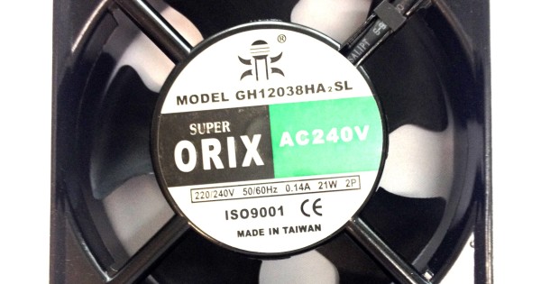 SUPER ORIX GH12038H2SL, 240VAC SLEEVE BEARING FAN W/2 WIRE LEAD,